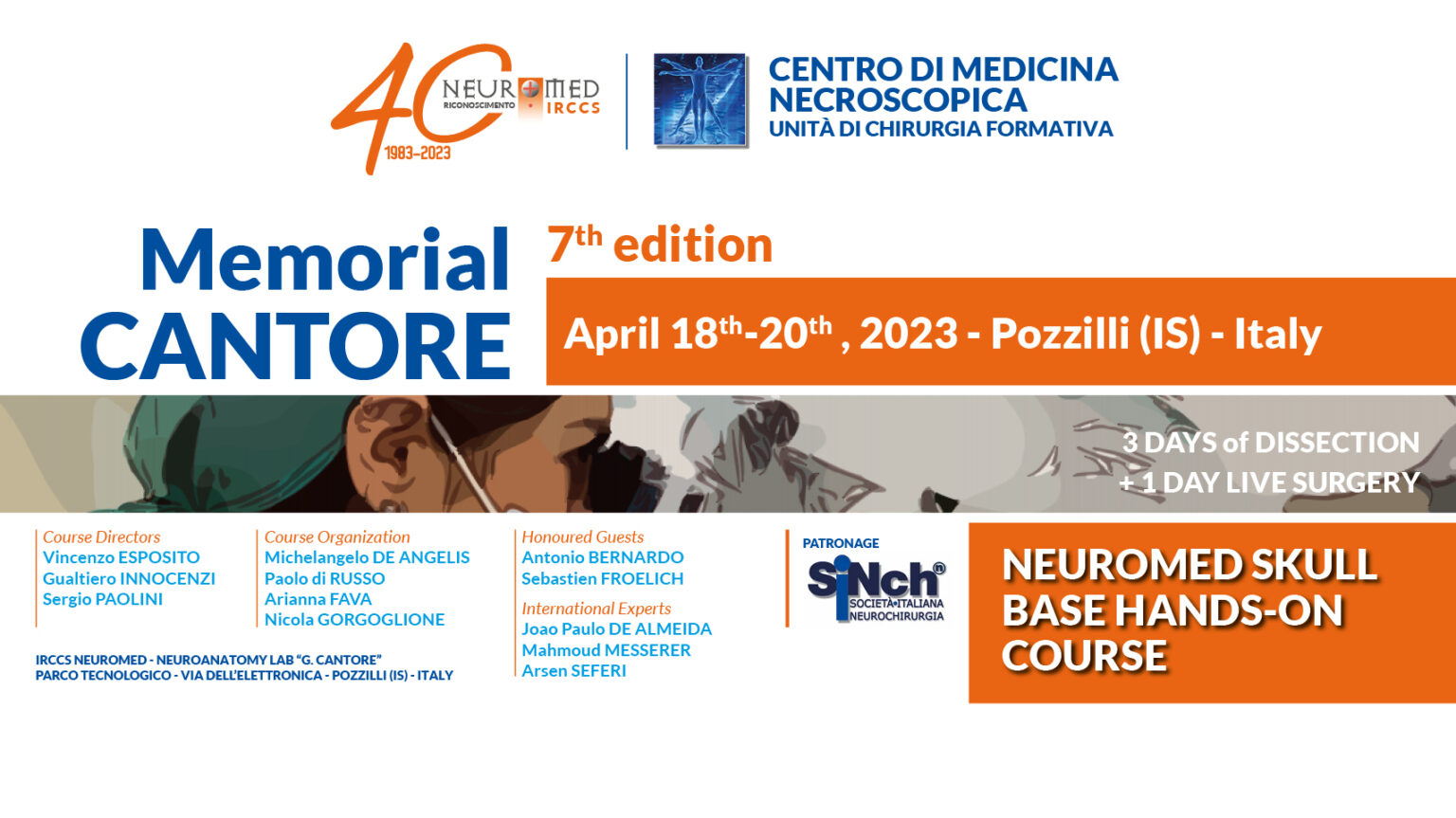 Memorial CANTORE 7th edition - NEUROMED SKULL BASE HANDS-ON COURSE ...